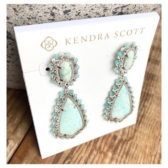 Kendra Scott | Jewelry | Kendra Scott Beaded Statement Earrings Silver ...
